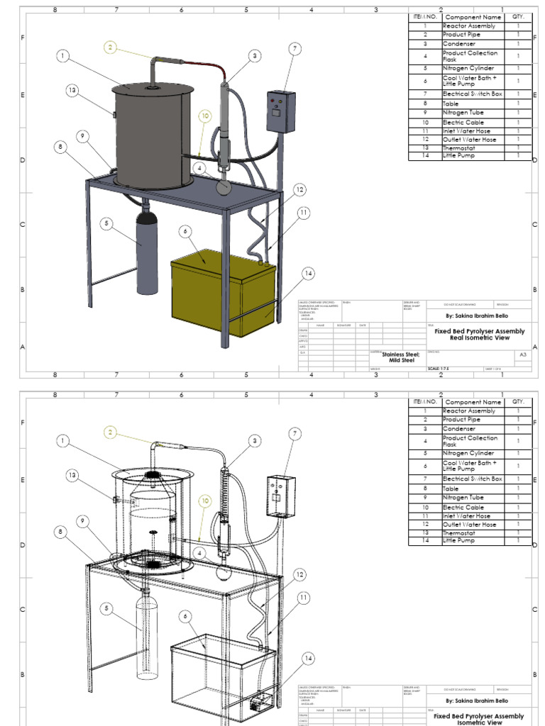 Complete Fixed Bed Pyrolyzer Solidworks Design | PDF | Pipe (Fluid ...