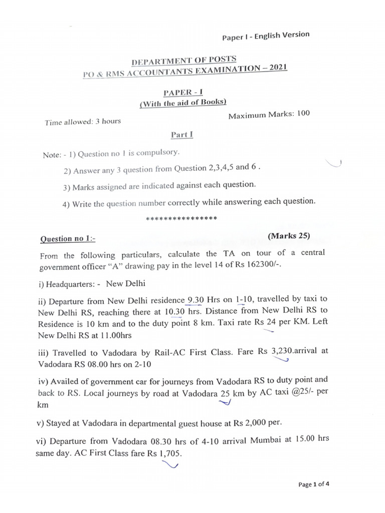 MH PO RMS Exam Question Paper 2021 | PDF