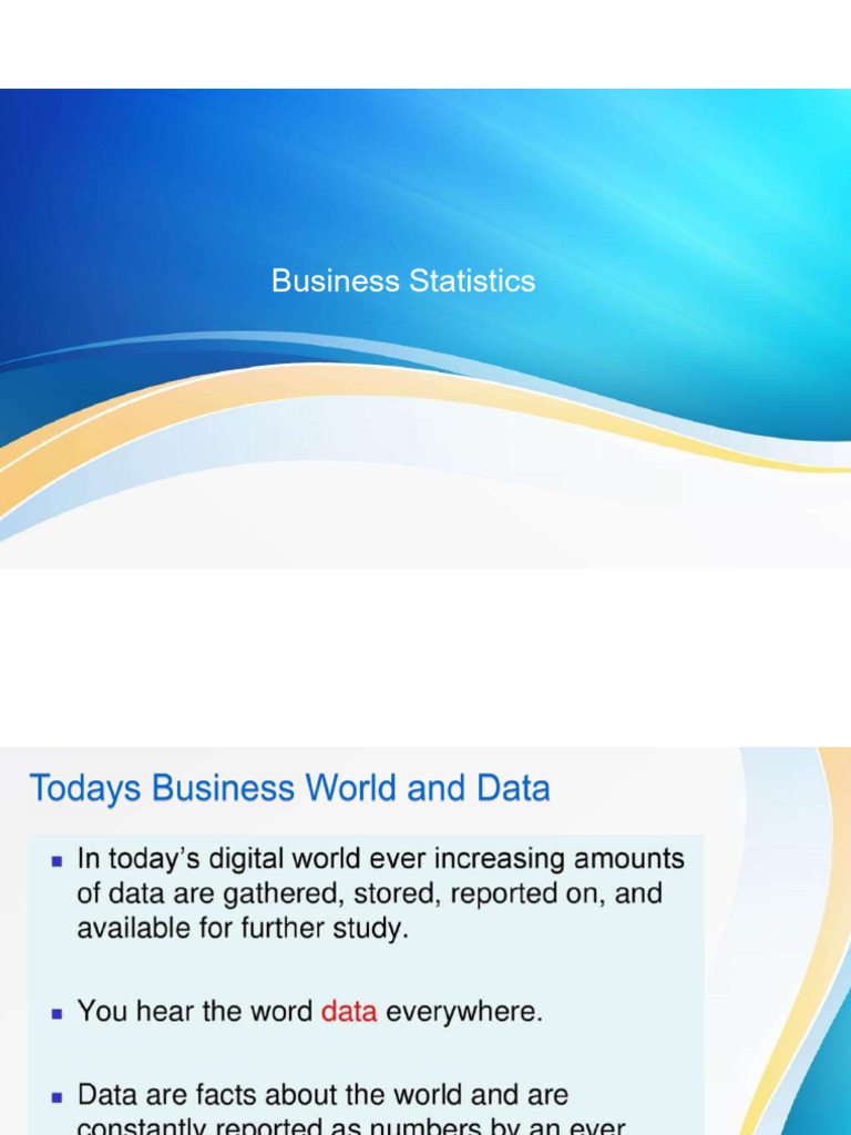 BS Topic 1 | PDF | Level Of Measurement | Statistics
