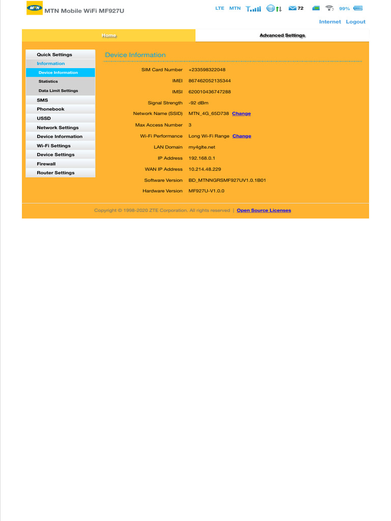 MTN Mobile Wifi Mf927u | PDF