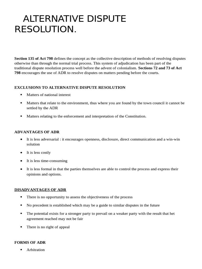 Alternative Dispute Resolution | PDF | Alternative Dispute Resolution | Arbitration