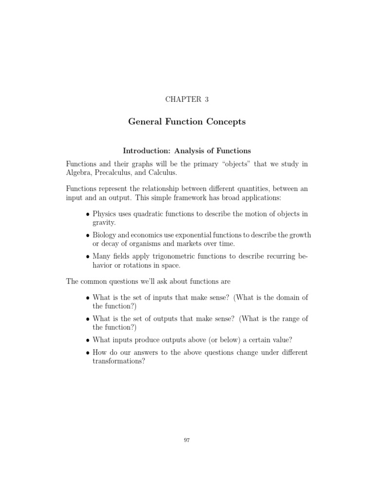 Algebra 2: General Functions | PDF | Function (Mathematics ...
