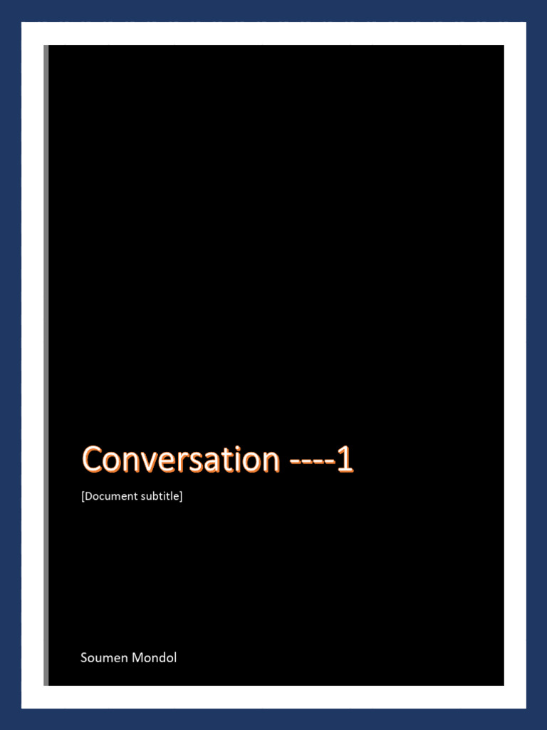 Conversation Class - 1 | PDF