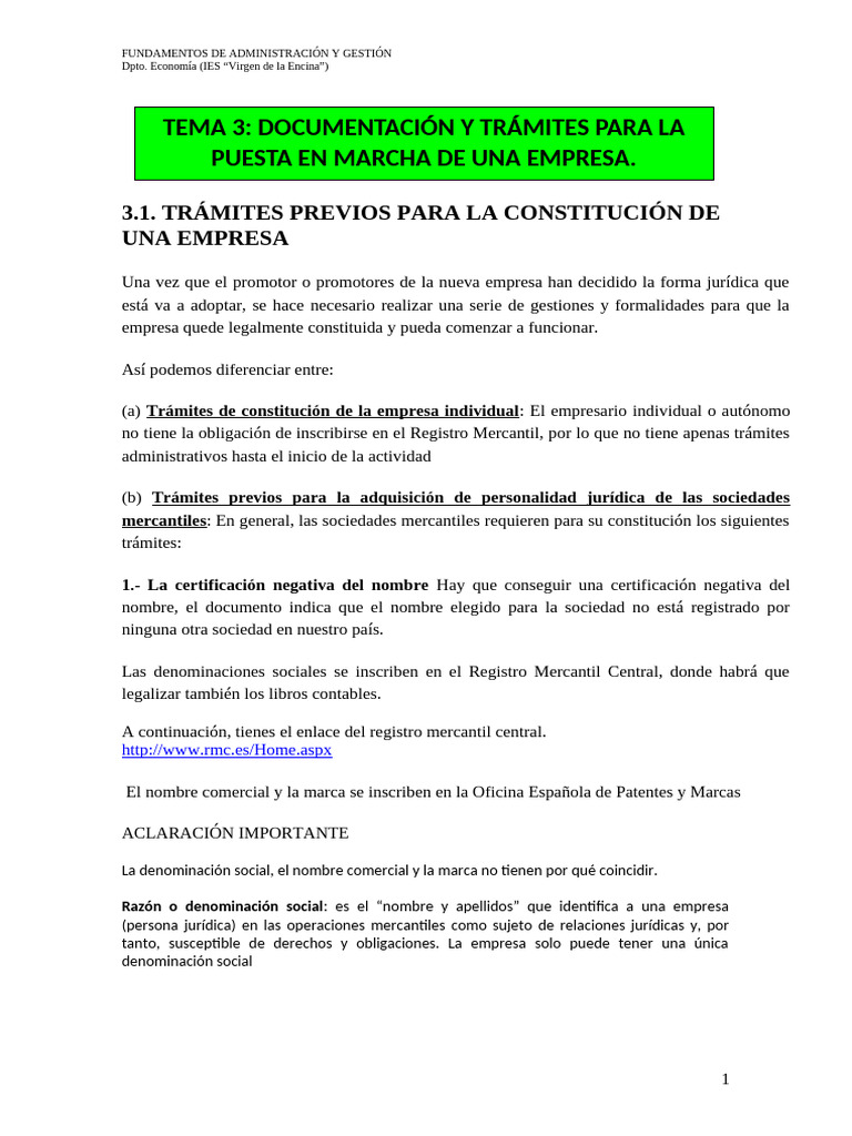 Tema 3 | PDF | Iniciativa empresarial | Business