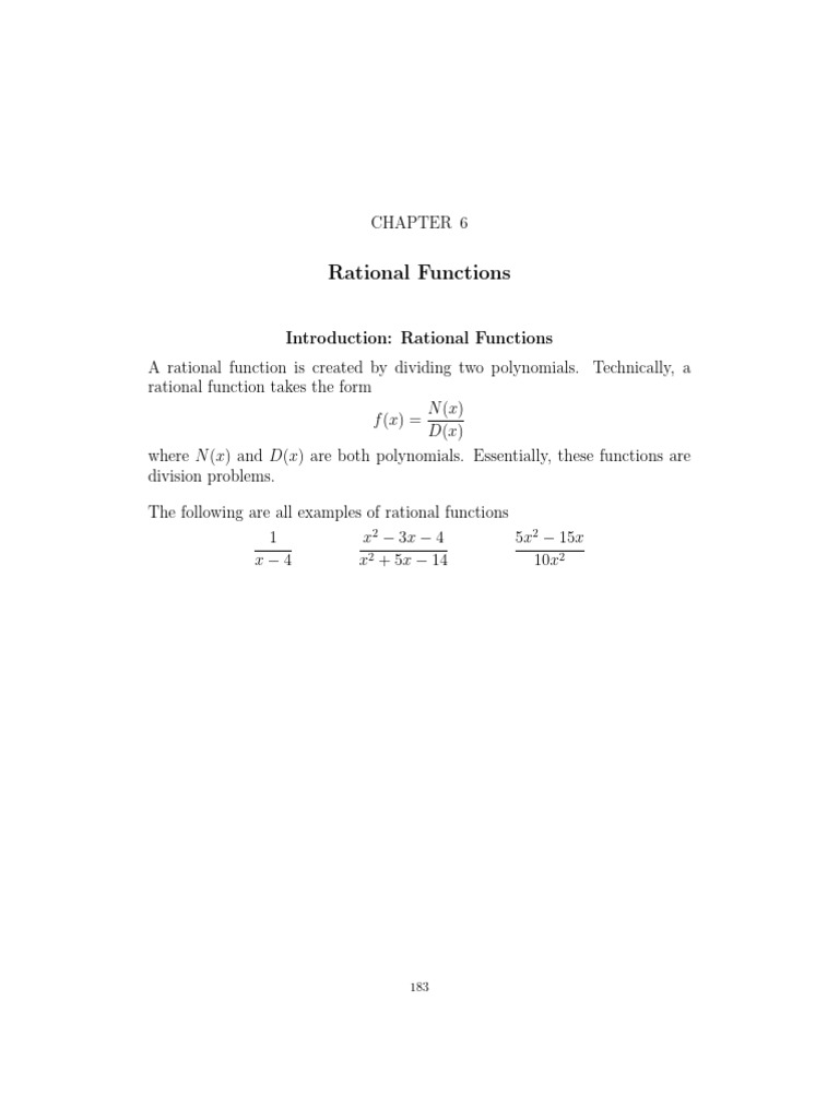Rational Functions Guide | PDF | Asymptote | Polynomial