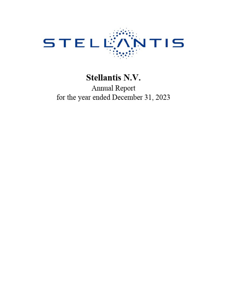 Stellantis 2023 Annual Report Summary | PDF | Fair Value | Mergers And ...