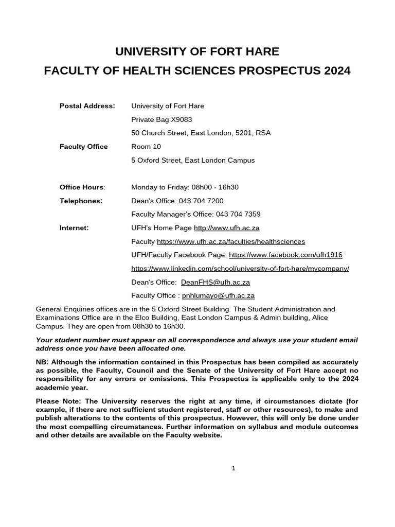 Health Sciences Prospectus 2024 | PDF | University And College ...