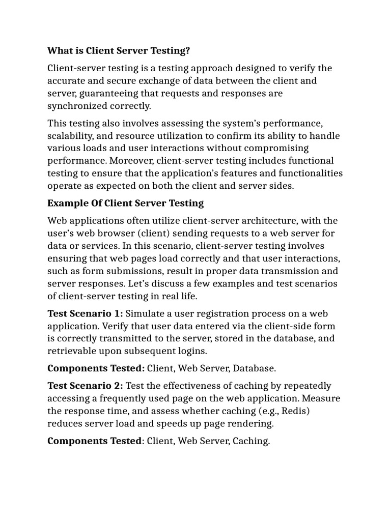 Client Server Testing | PDF | Software Testing | Class (Computer ... Client Server Testing | PDF | Software Testing | Class (Computer ...