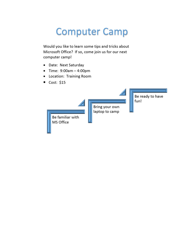 Camp Flyer | PDF | Games & Activities | Computers