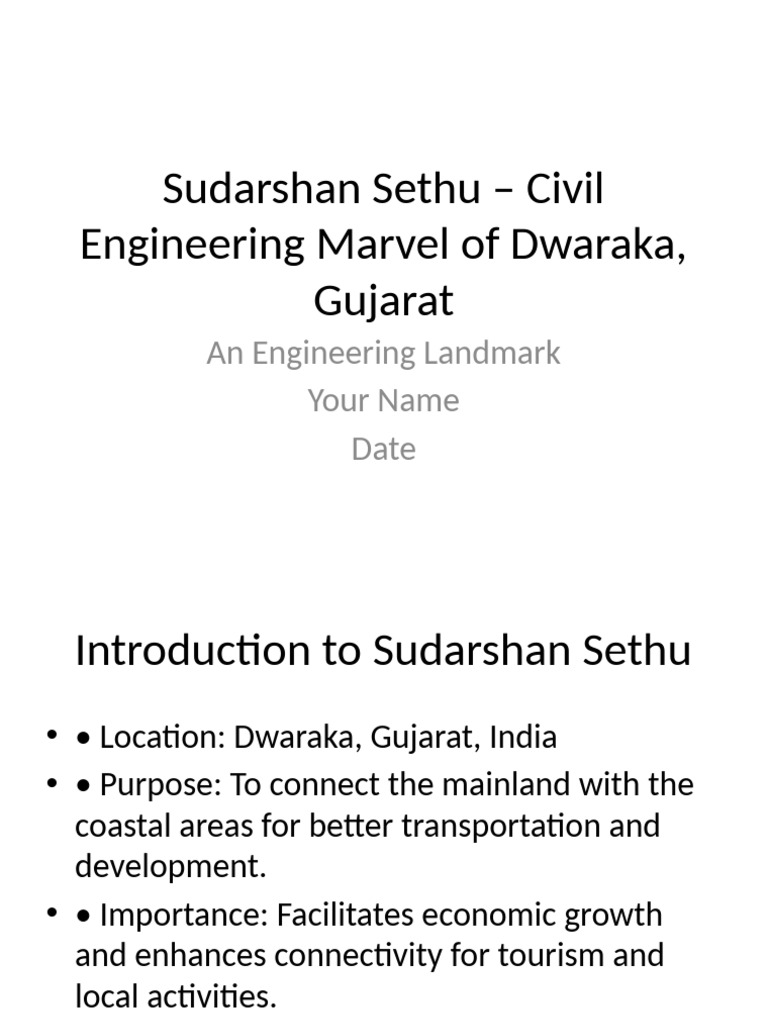 Sudarshan Sethu Dwaraka Presentation | PDF | Bridge | Foundation (Engineering)