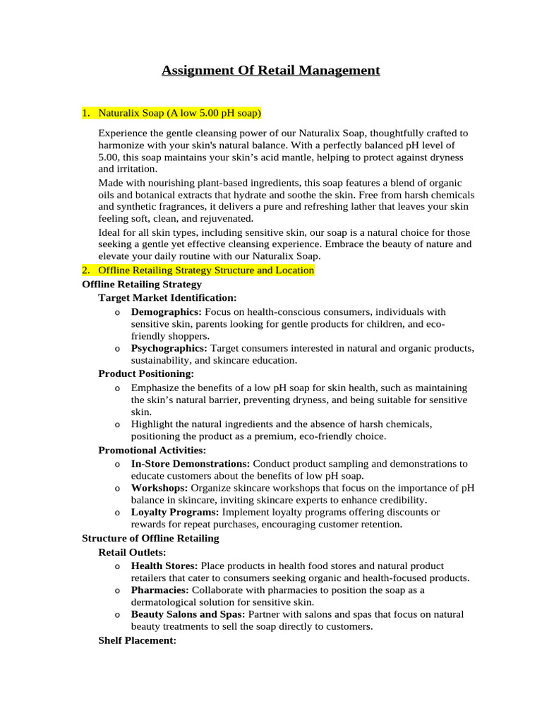 Assignment of Retail Management-1 | PDF | Inventory | Pricing