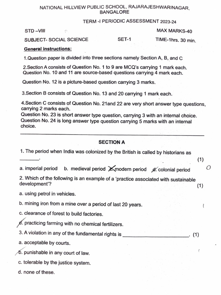 SST Class 8 Term I | PDF