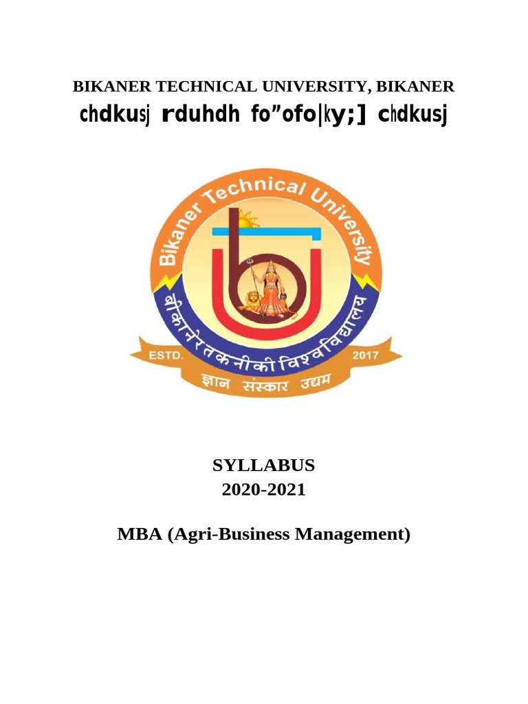 Mba (Ab) Syllabus - II, III & IV Sem | PDF | Marketing | Economics