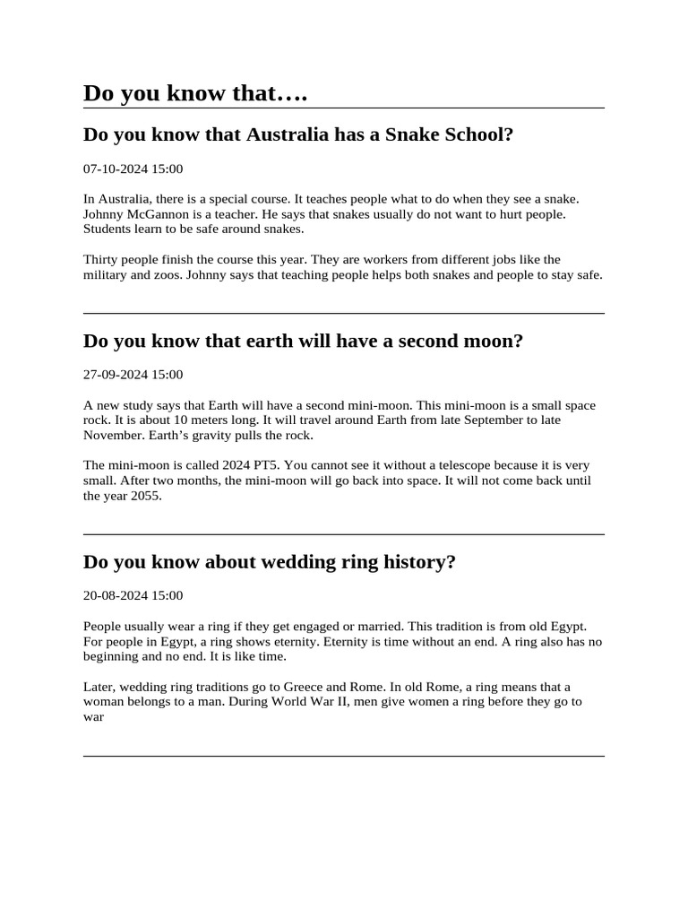 Do You Know That | PDF
