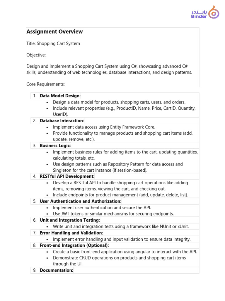 Binder Full Stack Assignment-Updated | PDF | Software Testing | Databases