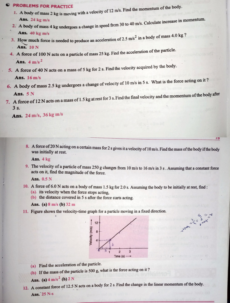 Physics Assignment 2 | PDF | Force | Velocity