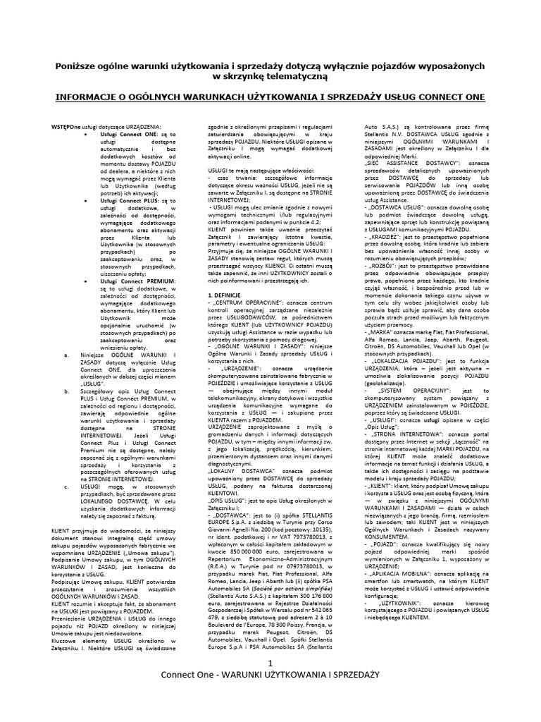 TC - Connect One PL 28-02-2024 | PDF