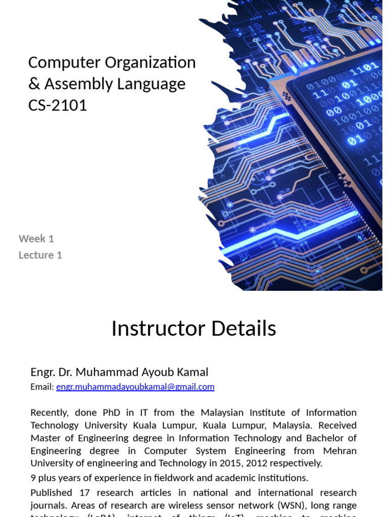 Lecture 1 | PDF | Assembly Language | Operating System