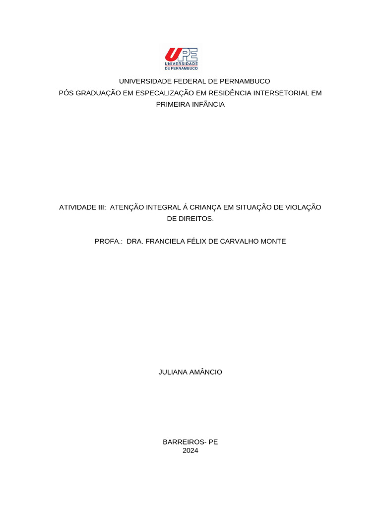 Trabalho UPE - 3º Semana | PDF | Ciências Sociais