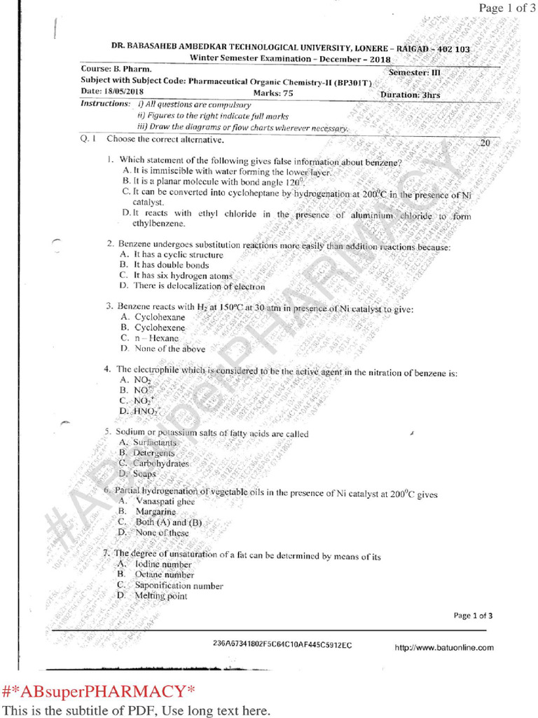 3rd Sem Bpharm | PDF