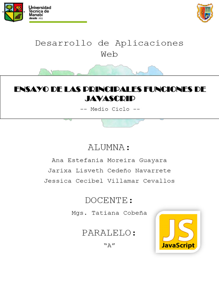 Ensayo Principales Funciones JavaScrip | PDF | Script Java | Lenguaje de programación