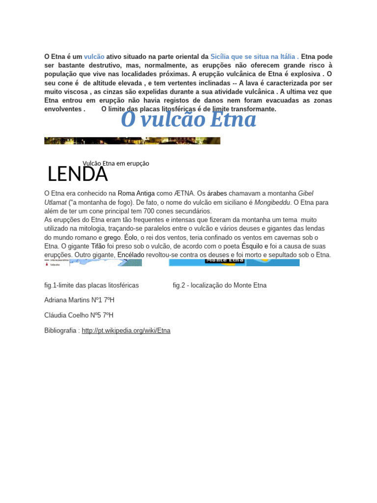 O Vulcão Etna | PDF