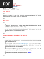 Sikh Gurus Timeline and Contributions | PDF