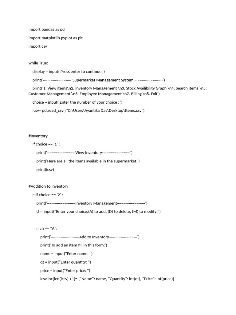 Supermarket Management System Guide | PDF | Software | Computing
