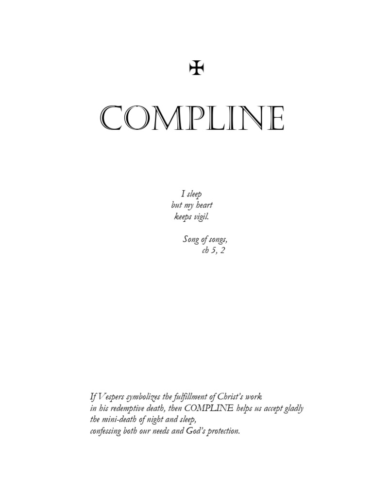 Monastic Compline Website | PDF | Christian Prayer | Catholic Liturgy
