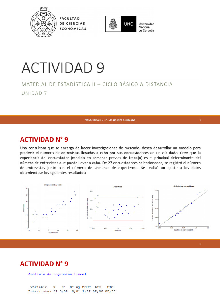 U7 - Act 9-Libro 2024 (Ex Act 10) | PDF | Regresión lineal | Interpolación