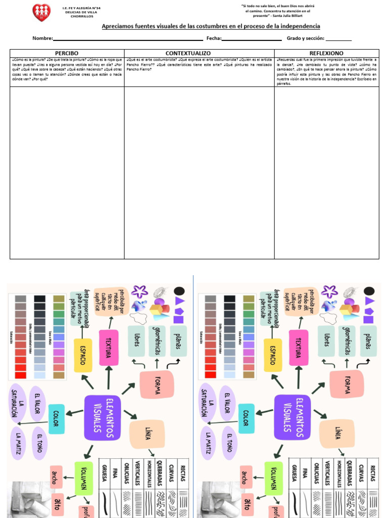 FICHA DE ARTE - Apreciamos Fuentes Visuales de Las Costumbres en El ...