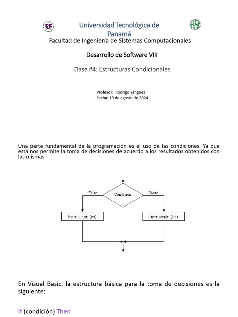 Estructuras Condicionales en Visual Basic | PDF | Informática | Ingeniería de software
