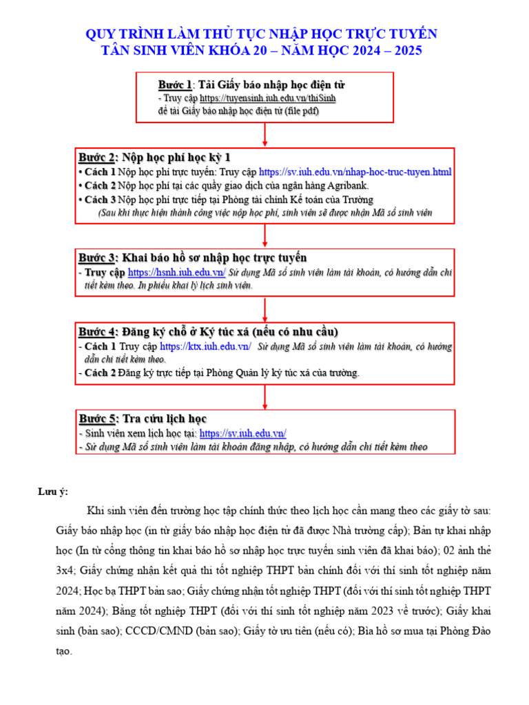 Quy Trinh Nhap Hoc Tong The | PDF