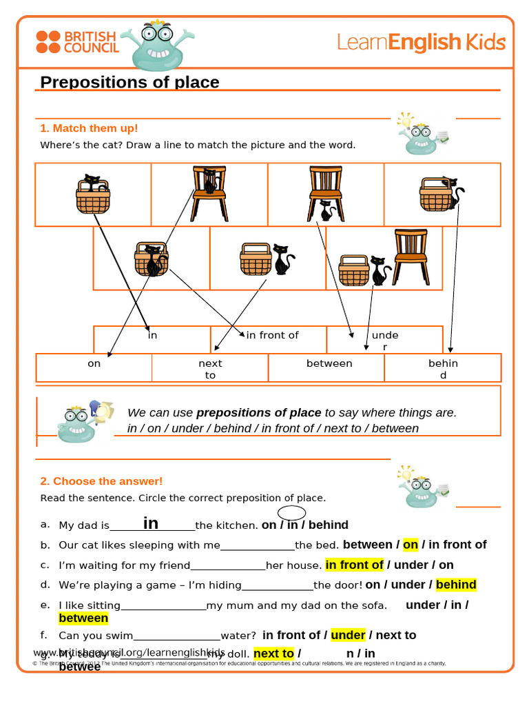 Prepositions-Of-Place-Worksheett (1) Valentina Melo | PDF | Fishing ...