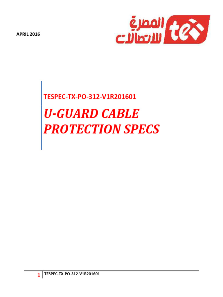 U-Guard Cable Protection Specifications | PDF | Technology & Engineering