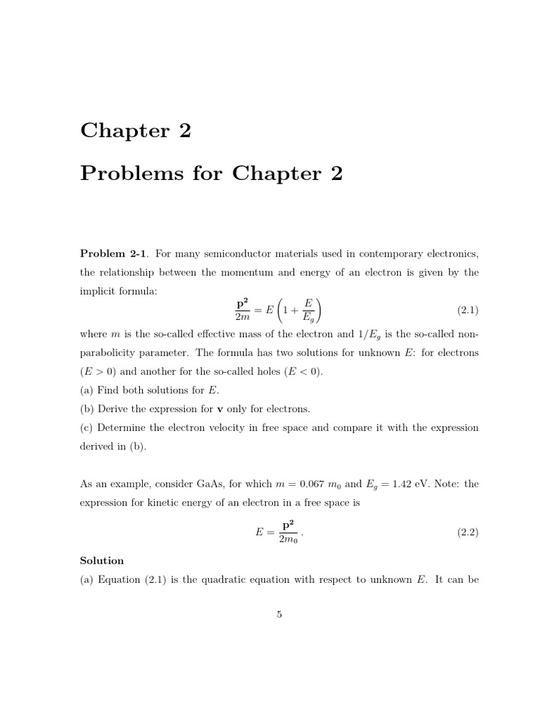 Solutions For Problems in Introduction To Nanoelectronics by Mitin & Kochelap | PDF | Physics ...