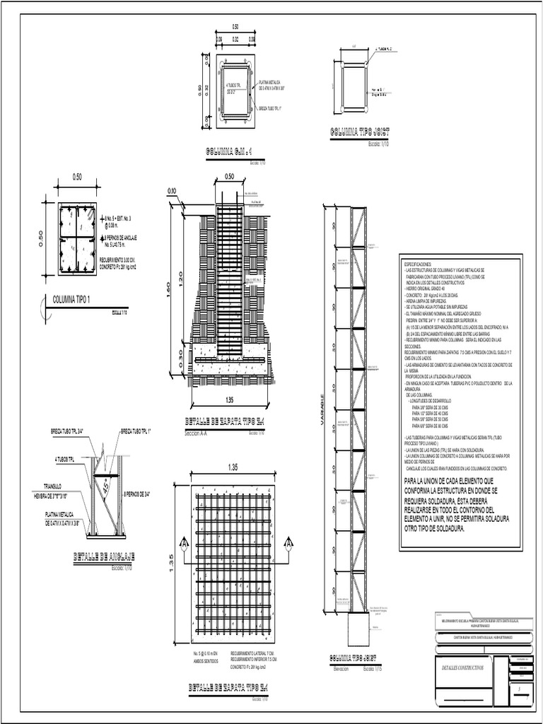 Columna Tipo Joist | PDF | Hormigón | Ingeniería de Edificación