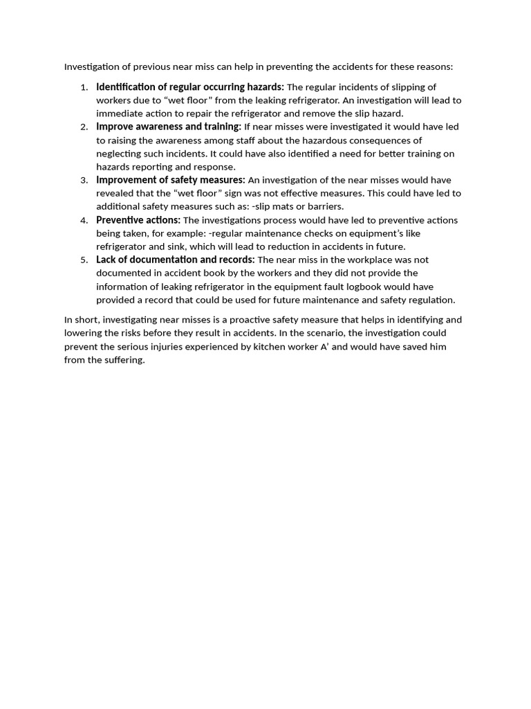 Investigating Near Misses for Safety | PDF | Technology & Engineering