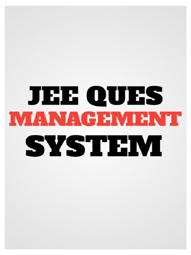 JEE Question Management System Setup | PDF | Computing