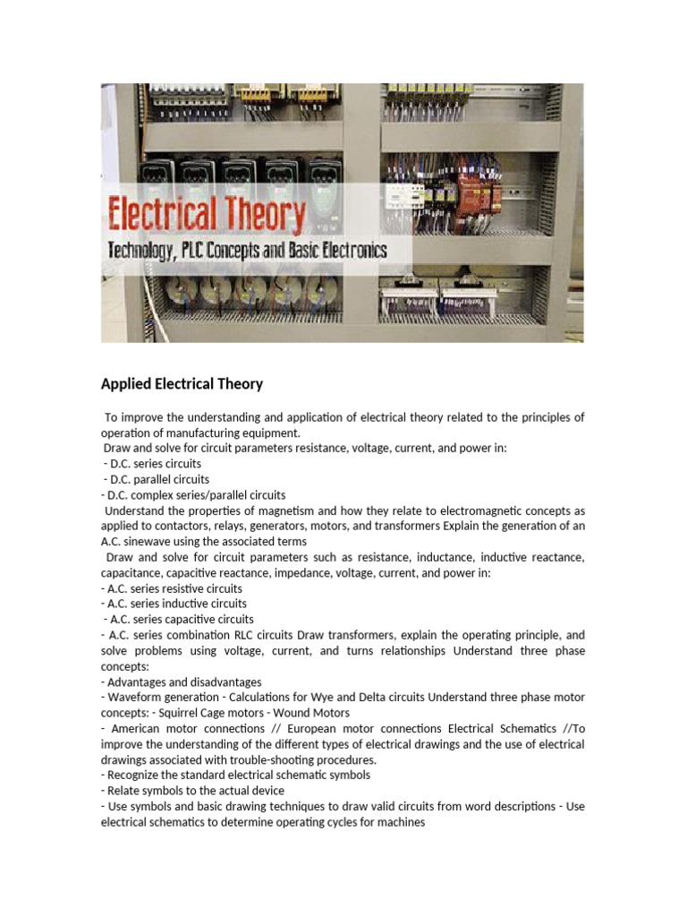 Applied Electrical Theory1 | PDF