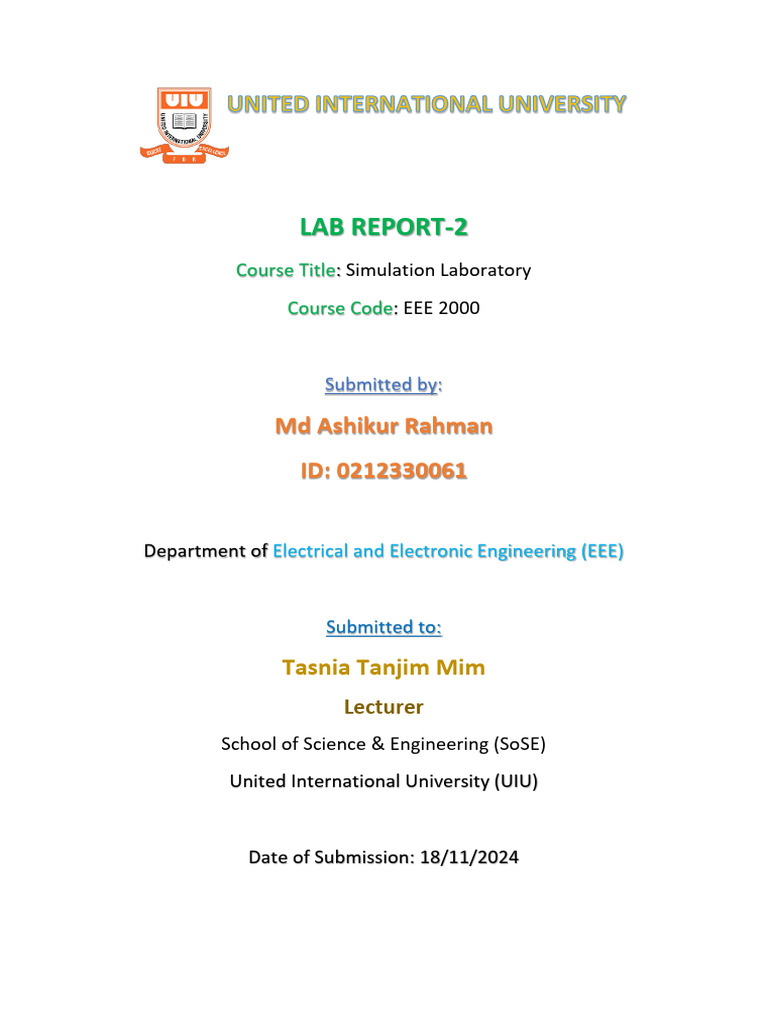 Simulation Lab Report 2 | PDF