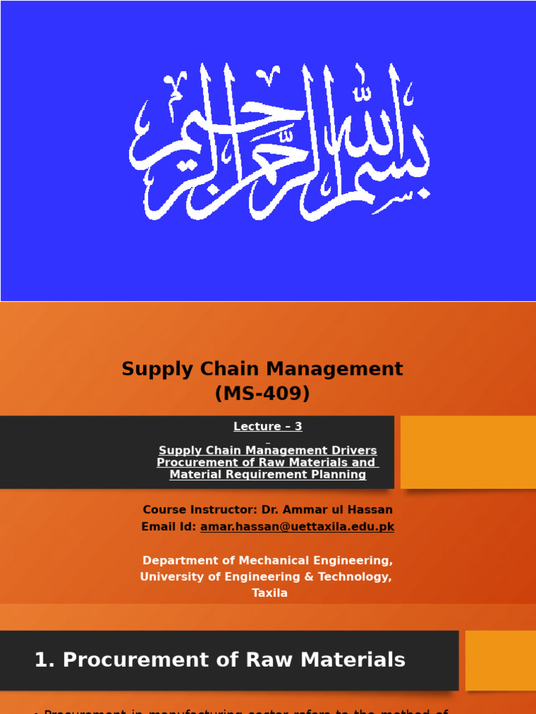 Lect 3 - Procurement of Raw Materials & MRP | PDF | Procurement ...
