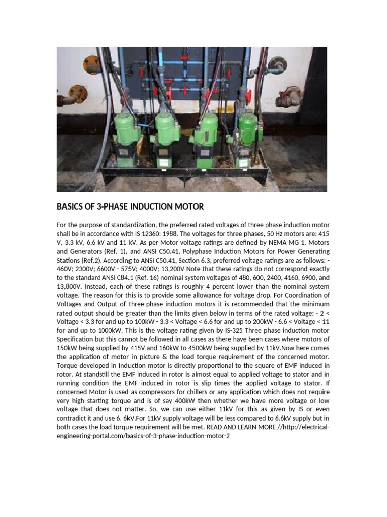 3-Phase Induction Motor Voltage Ratings | PDF | Technology & Engineering