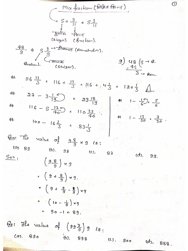 Mixed Fraction | PDF