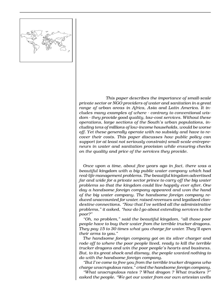 Small-Scale Water Entrepreneurs in Cities | PDF | Monopoly | Water Supply