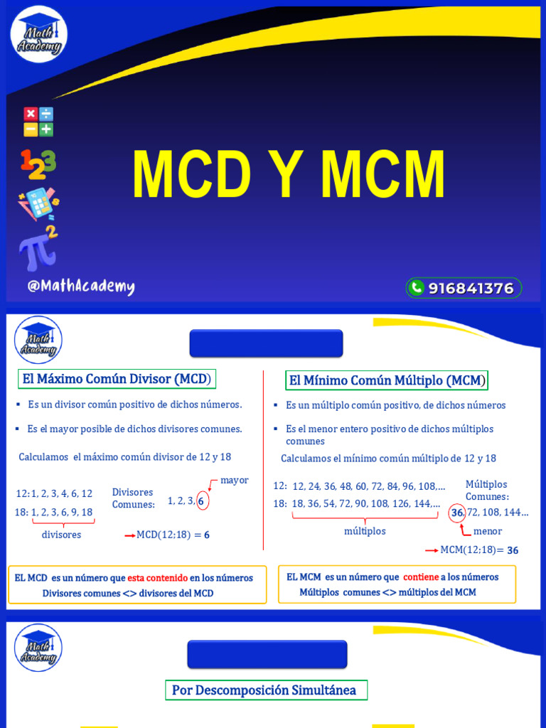 24 07 2024 MCD y MCM Nivel 1 | PDF | Matemáticas | Matemáticas discretas