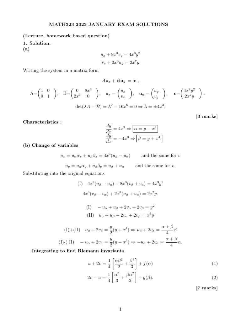 2023 January Exam Paper Solutions | PDF | Differential Geometry ...