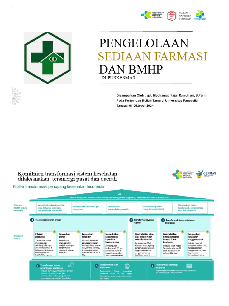 Fix Pengelolaan Sediaan Farmasi Dan BMHP Di Puskesmas | PDF