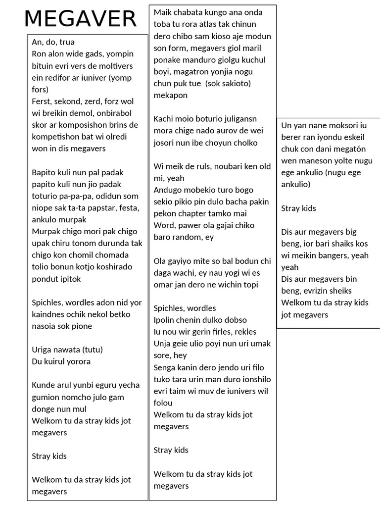 Megaverse Letra | PDF