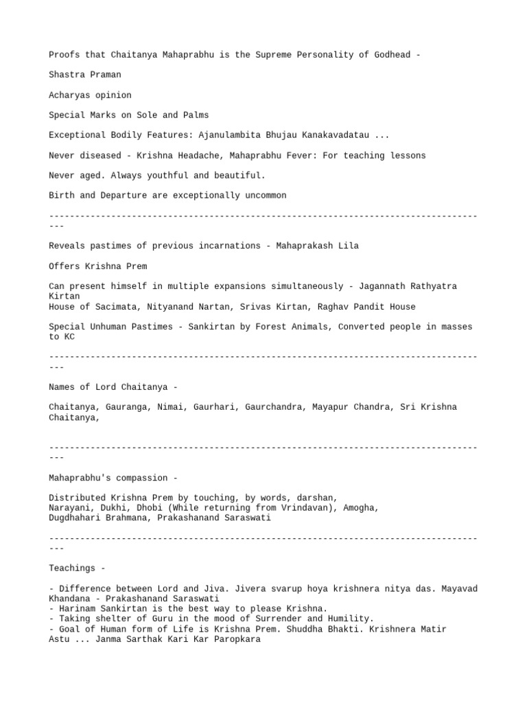 Chaitanya Mahaprabhu Is SPOG | PDF | Religion & Spirituality